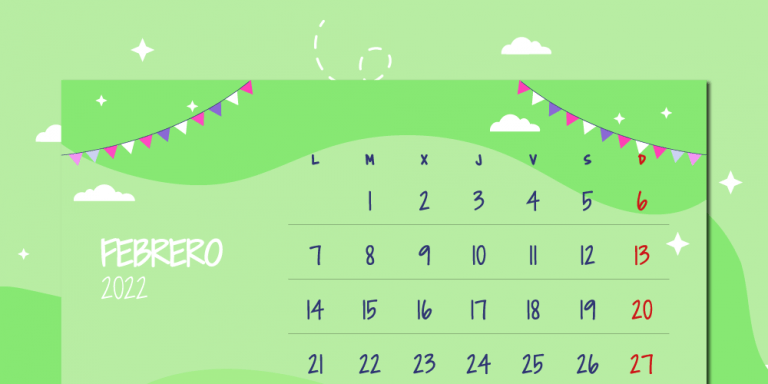 📆 Calendario Febrero 2022 PDF GRATIS para imprimir