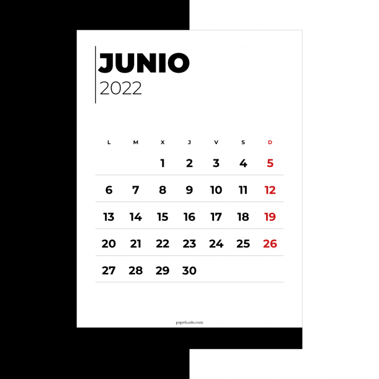 📆 Calendario Junio 2022 PDF GRATIS para imprimir