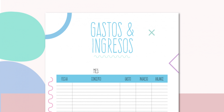 💰 Plantilla GRATIS de gastos e ingresos mensuales del hogar Imprimible