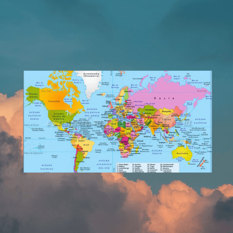 🗺️ Mapamundi político para imprimir descarga GRATUITA