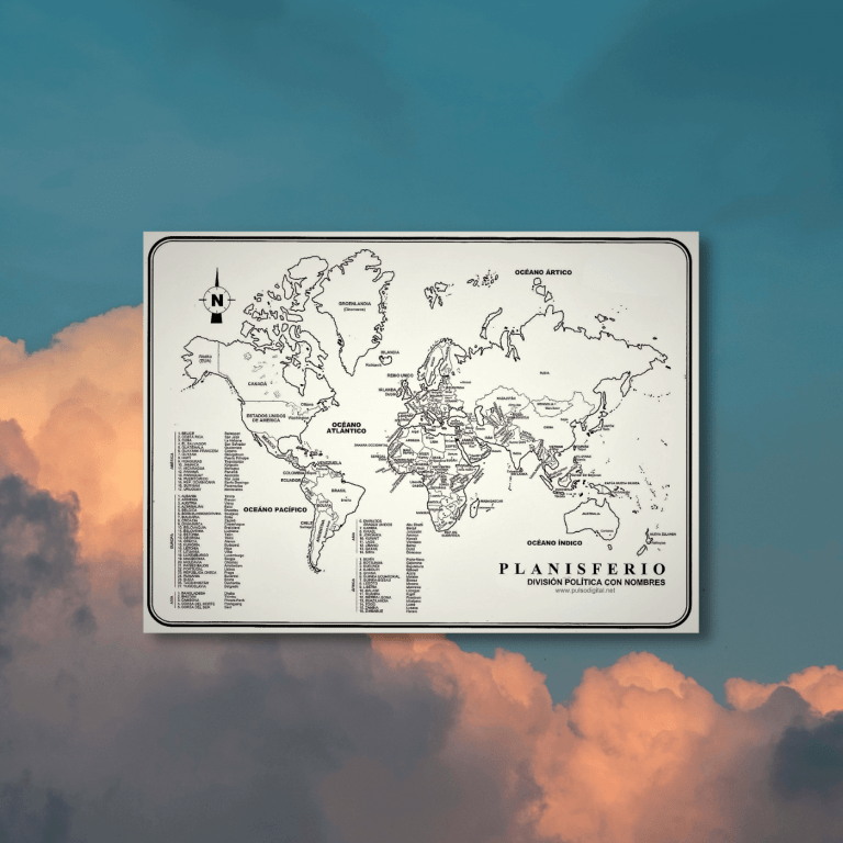 Mapamundi para imprimir 🗺️ descargar GRATIS Mapa del mundo