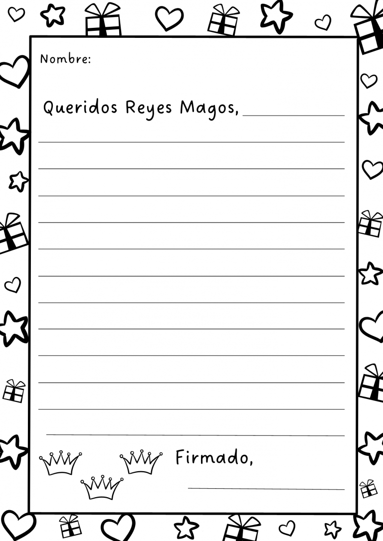Plantilla carta a los Reyes Magos 🎁 PDF GRATIS para imprimir
