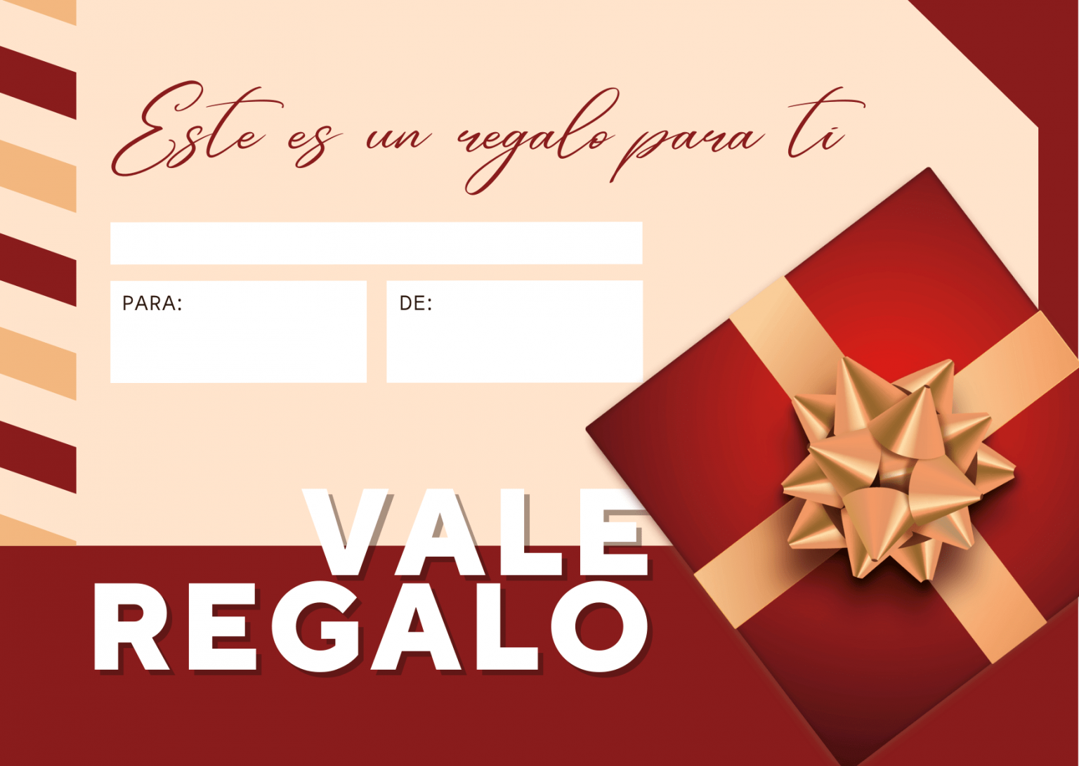 Plantilla vale regalo vacío 🎁 PDF GRATIS para imprimir