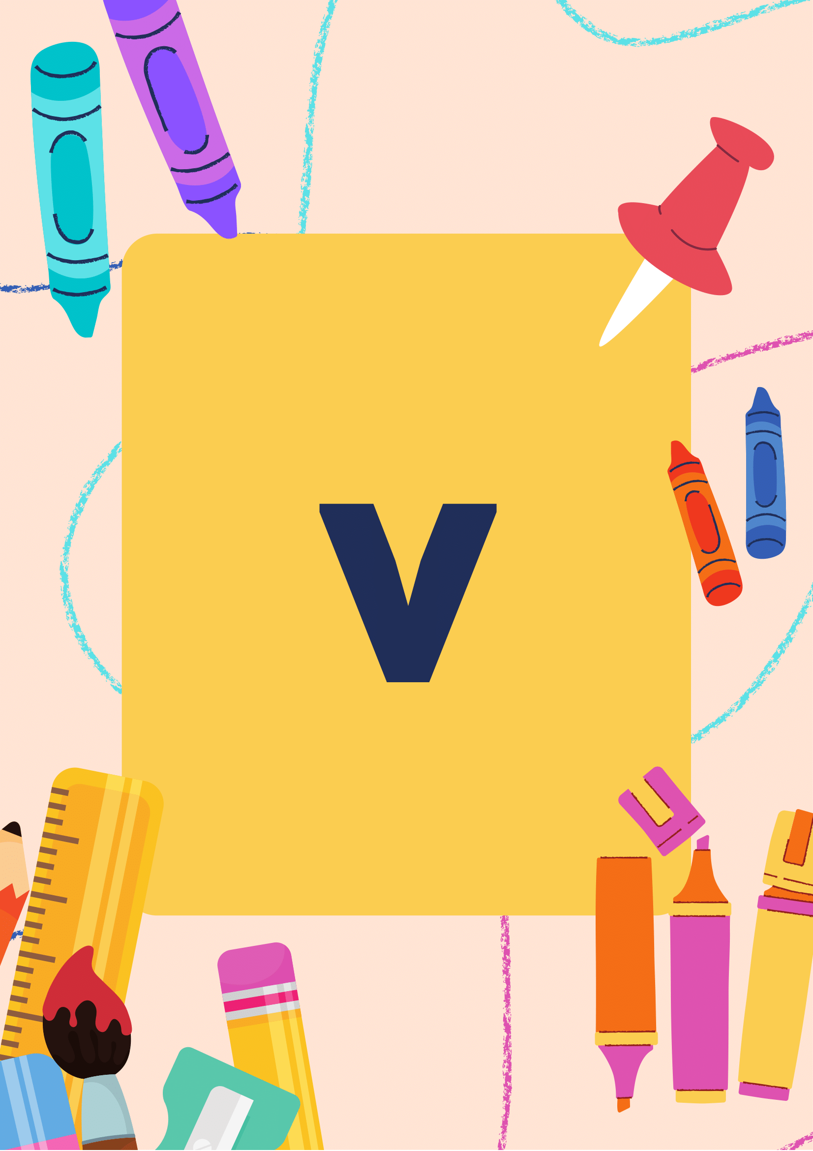 Plantilla de la letra V para imprimir 🖍️ PDF GRATIS originales