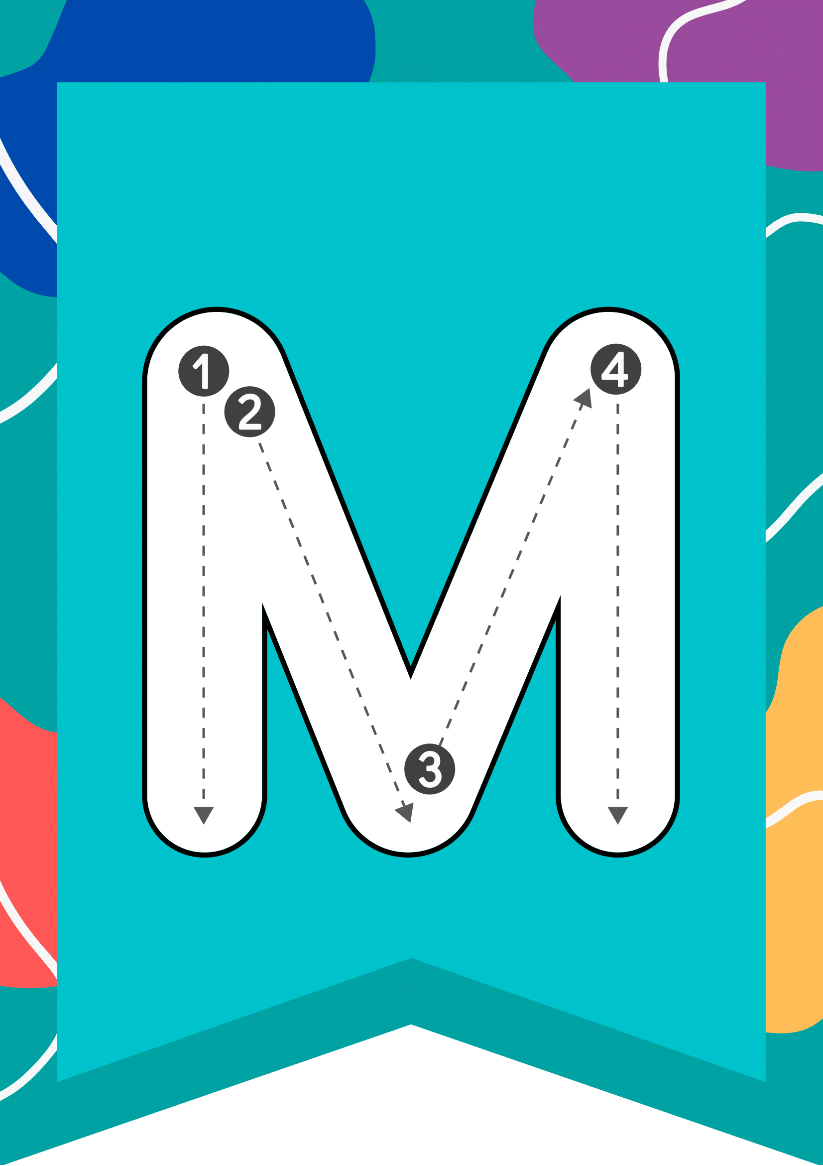 Plantilla de la letra M para imprimir 🖍️ PDF GRATIS originales