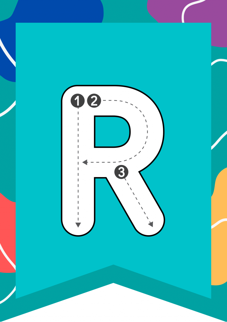 Plantilla de la letra R para imprimir 🖍️ PDF GRATIS originales