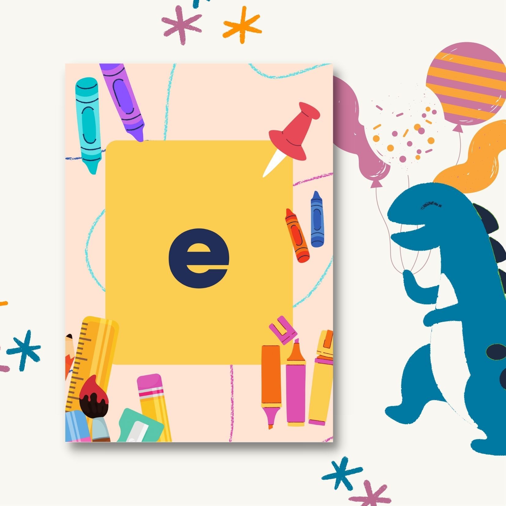 Plantilla de la letra E para imprimir 🖍️ PDF GRATIS originales