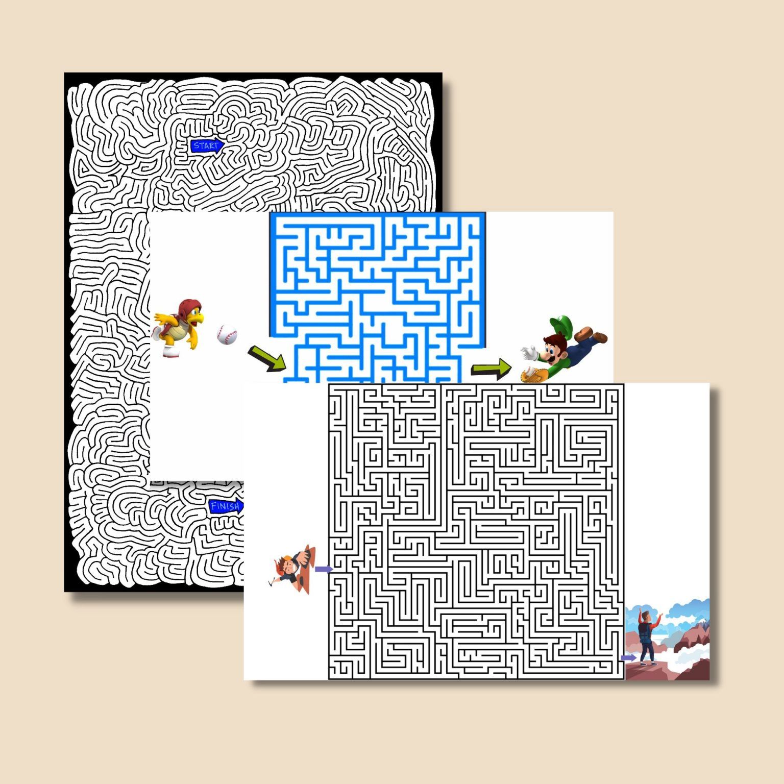 📍 Laberintos para imprimir para niños y adultos en PDF - Gratis