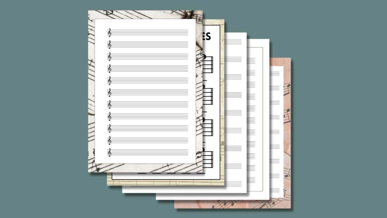 Pentagramas para imprimir A4 en PDF 🎼 Descarga gratuita