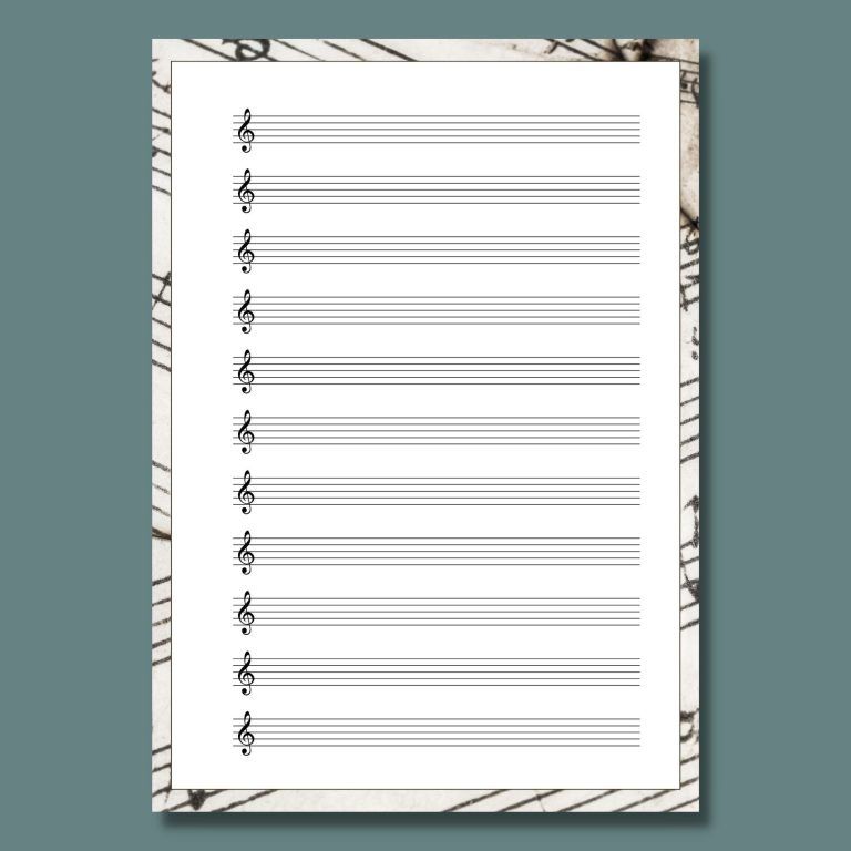 Pentagramas para imprimir A4 en PDF 🎼 Descarga gratuita