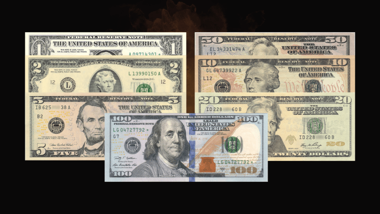 💵 Plantilla de billetes y monedas de dólares para imprimir en PDF