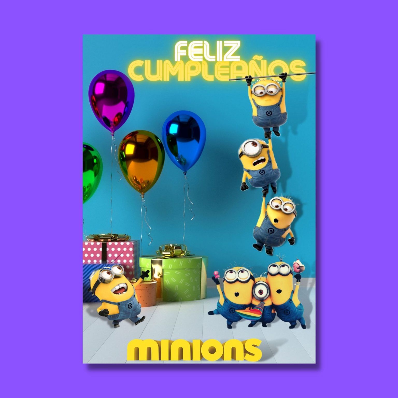 Cartel feliz cumpleaños para imprimir en PDF 🎉 Descarga gratuita