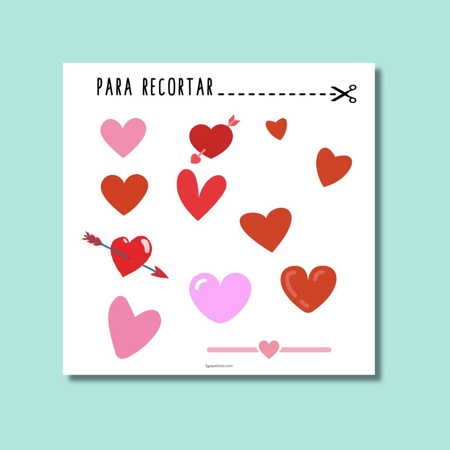 Plantilla corazones para imprimir y colorear ️ PDF Gratuito