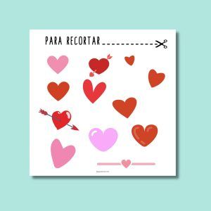 Plantilla corazones para imprimir y colorear ️ PDF Gratuito