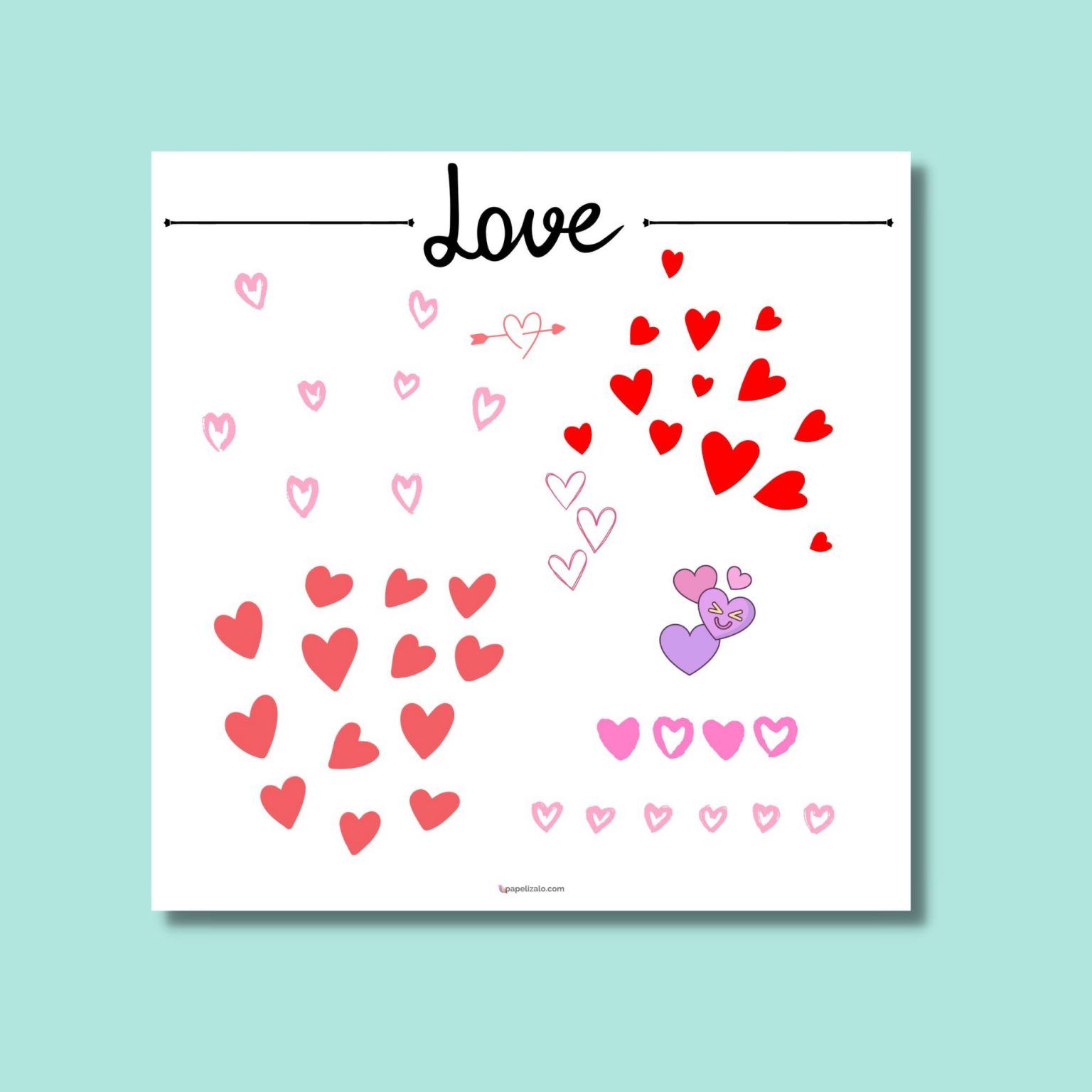 Plantilla corazones para imprimir y colorear ️ PDF Gratuito