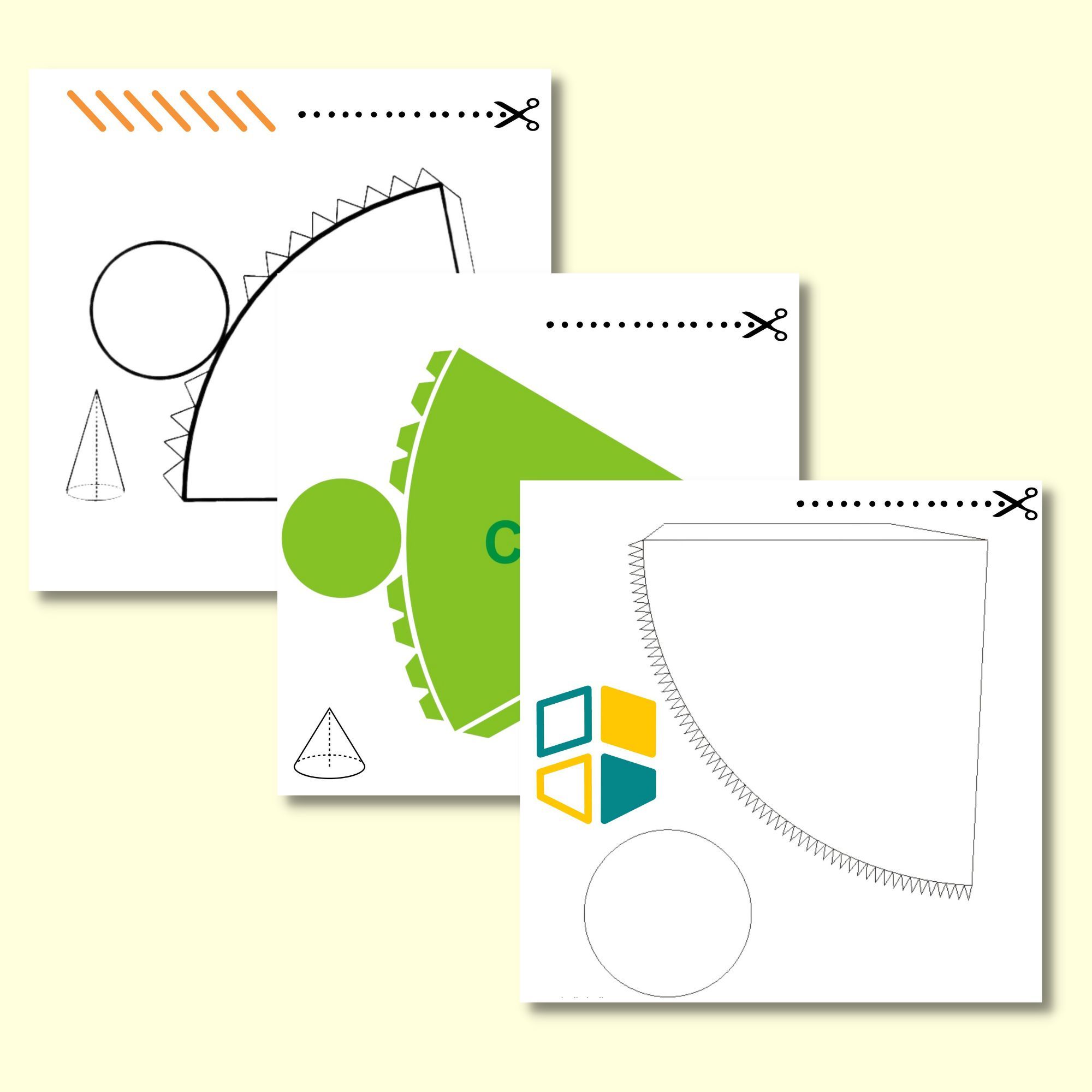 Plantillas para hacer un cono 📐 para imprimir en PDF