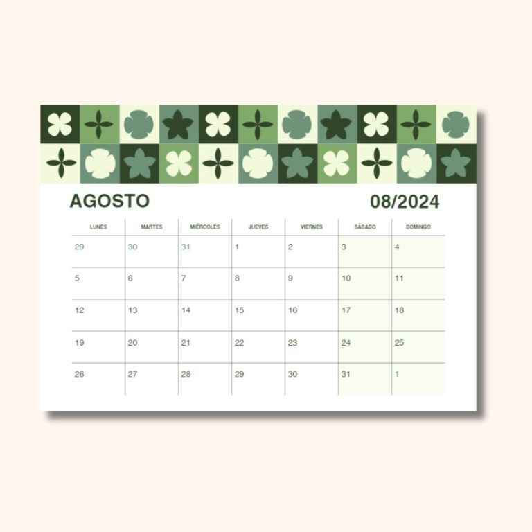 📅 Calendario Agosto 2024 PDF GRATIS para imprimir